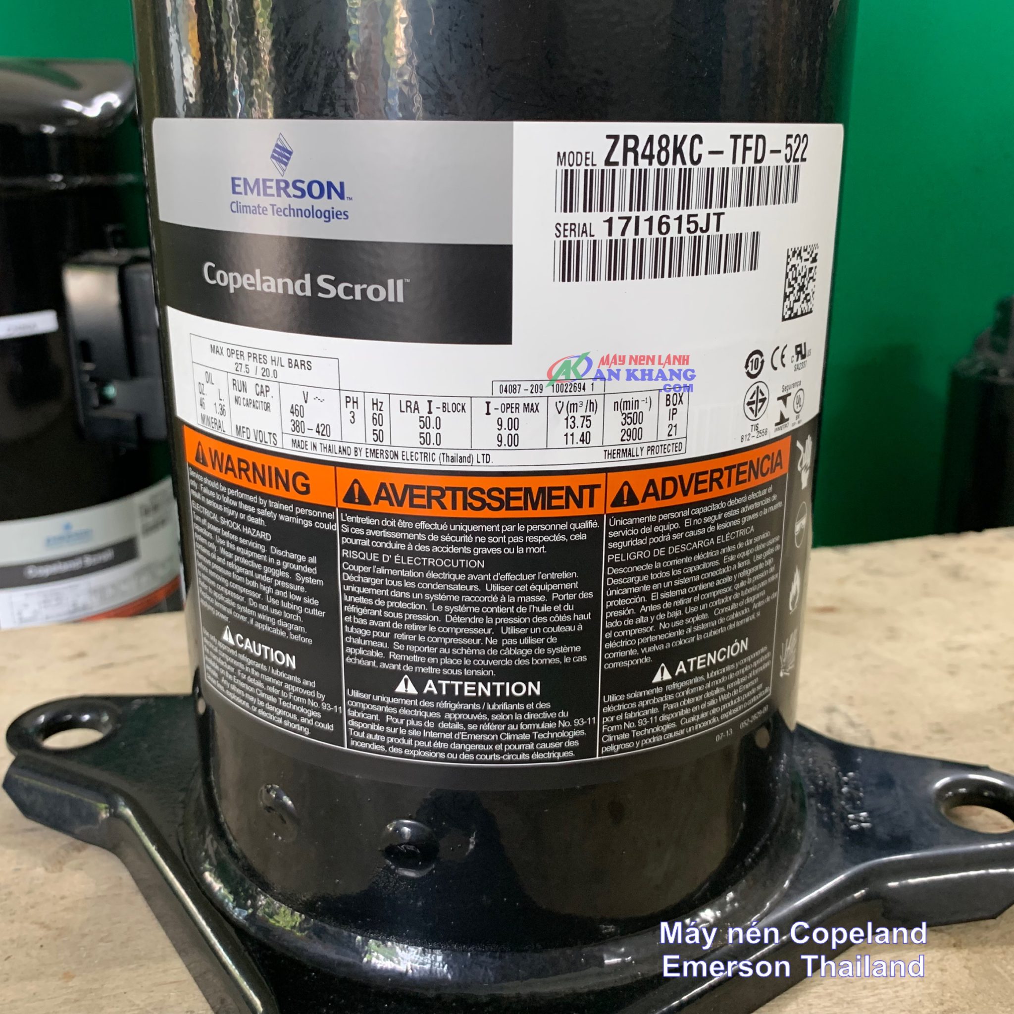 Block máy nén lạnh Copeland 4 Hp ZR48KC-TFD-522